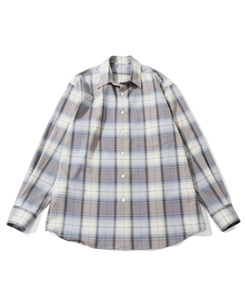 SUPER LIGHT WOOL CHECK SHIRT BLUE GRAY CHECK – TIME AFTER TIME