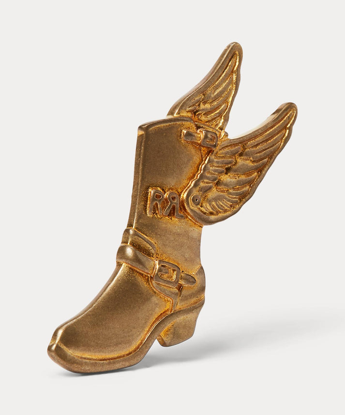 WINGED BOOT-PIN BRASS – TIME AFTER TIME