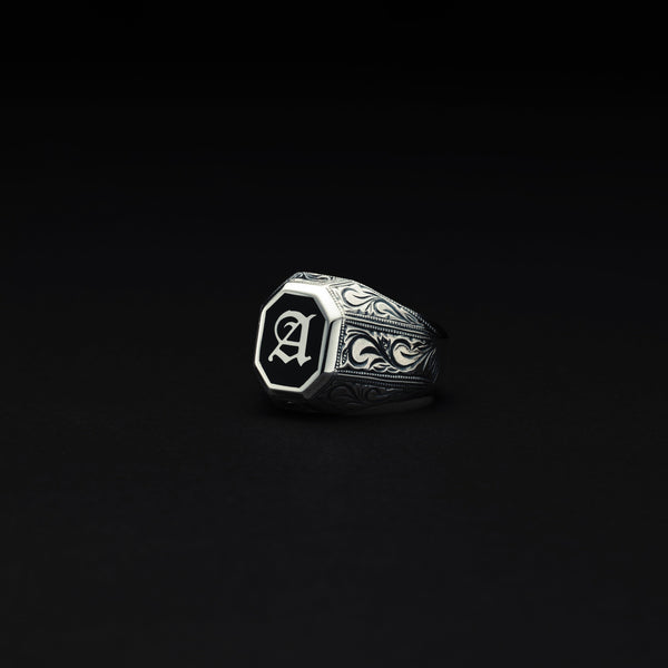 Engraved College Ring (Silver) – TIME AFTER TIME